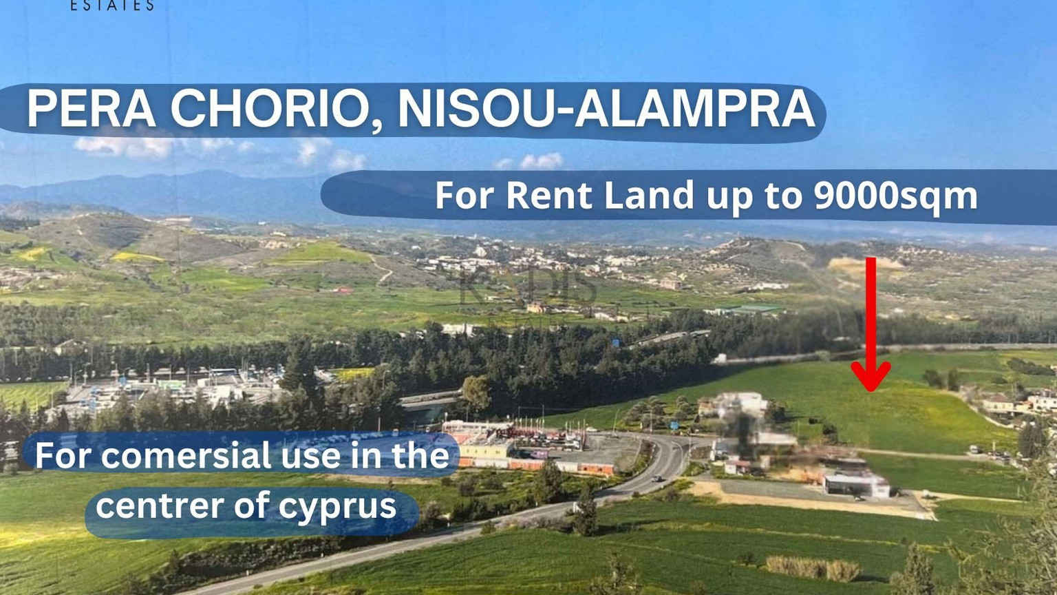 For Rent Commercial Land up to 9000m2 in Pera Chorio, Nisou Alampra ...